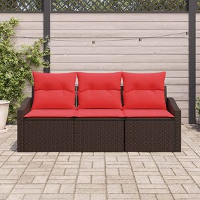 Set pohovek 3 ks Hnědá polyratan 3346584