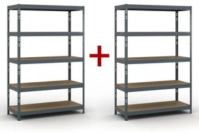 Policový regál 1+1 ZDARMA, 1786x1200x500 mm, nosnost 280kg
