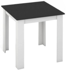 Jídelní stůl, bílá / černá, 80x80 cm, Tempo Kondela KRAZ