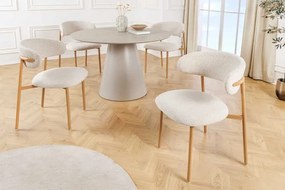 Designová jídelní židle Harding béžová / přírodní hnědá