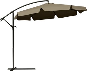 Outsunny Offset Slunečník do Zahrady 2,7x2,7m s Nastavitelným Stínem, Křížovou Základnou, Větracími Otvory, Klikou a Náklonem, Zahradní Slunečník z Ko