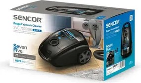 SENCOR SVC 7500BK 3AAA černá / Sáčkový vysavač / 750 W / 3.5L / 75 dB