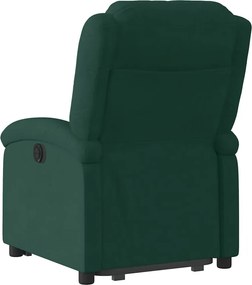 Zvedací polohovací křeslo tmavě zelené samet 3204302