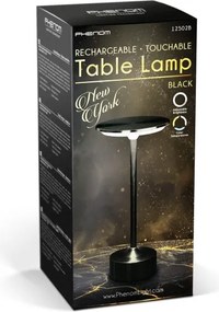 LED Stmívatelná nabíjecí stolní lampa NEW YORK LED/1,8W/5V 1200 mAh černá