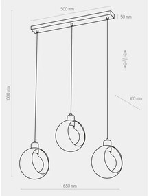 Lustr na lanku CYKLOP 3xE27/60W/230V bílá