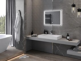 Mexen Zusa, LED koupelnové zrcadlo s podsvícením 80x60 cm, 6000K, ochrana proti zamlžování, 9808-080-060-611-00