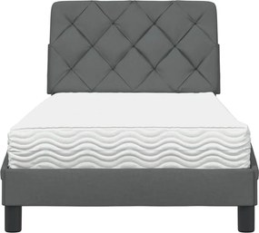 Postel s matrací tmavě šedá 90 x 190 cm textil 3310707