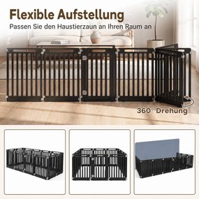 Costway Skládací ohradník pro psy z HDPE s 12 panely a uzamykatelnými dvířky
