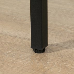 HOMCOM 3dílný jídelní set Jídelní set na balkon a zahradu, ocelový rám a dřevotříska, přírodní vzhled dřeva a černá barva, 80x50x85cm | Aosom.de
