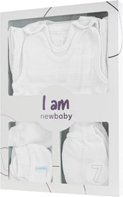 7-dílná kojenecká soupravička do porodnice New Baby I AM bílá, vel. 62 (3-6m)