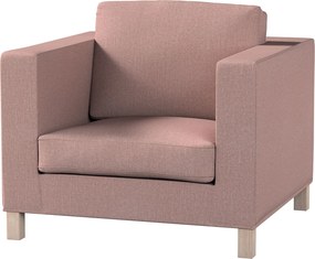 Potah na křesko IKEA Karlanda, krátký barva růžová látka pletený vzor