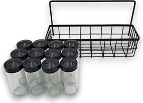 Orion Sada 12ks kořenek BLACK 80ml v černém kovovém košíku RADKA + 2 háčky