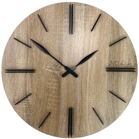 JVD Designové minimalistické hnědé dřevěné hodiny JVD HC38.2