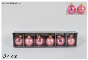 PROHOME - Koule vánoční 6ks růžové