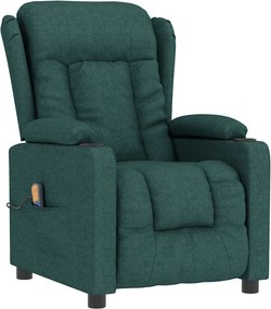 Masážní křeslo tmavě zelené textil 339064