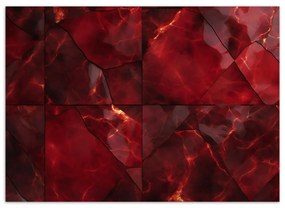 Fototapeta, Červený mramor 3D - 150x105 cm