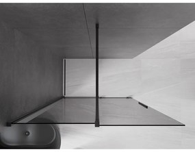 Mexen Velar, sprchová zástěna s posuvnými dveřmi Walk-in 130 x 200 cm, 8mm šedé sklo, černá matná, 871-130-000-43-70