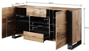 Komoda WOOD dub wotan / antracit