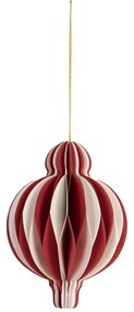 Červeno-bílá vánoční ozdoba z papíru Harmonic VI – 10 cm