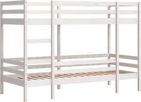 Patrová postel bílá 80 x 200 cm masivní borové dřevo 3284216