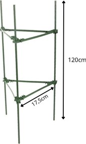 Trojúhelníková opěrná tyč pro rostliny, 120 cm, stabilní, do zahrady a na zahrádku, DIVODV