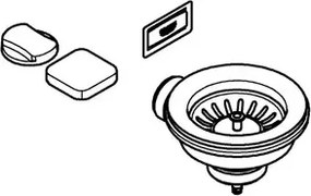 Grohe - Odtoková souprava pro dřez, kartáčovaný Hard Graphite