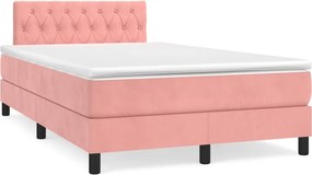 Box spring postel s matrací růžová 120 x 200 cm samet 3141478