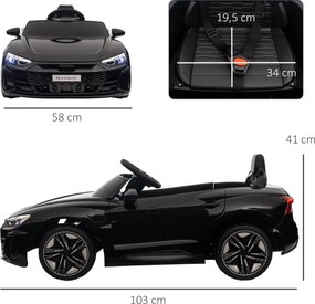 HOMCOM Dětské elektrické autíčko AUDI RS e-tron GT s dálkovým ovládáním, bezpečnostním pásem, klaksonem, hudbou a světlomety, do 5 km/h, pro děti od …