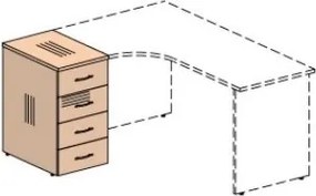 Ergonomický stůl Impress 160 x 90 cm, levý, akát světlý