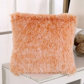 Moderní povlak na polštářek s dlouhým chlupem (43x43 cm) Barva: Oranžová