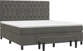 Box spring postel s matrací tmavě šedá 160x200 cm samet 3138032
