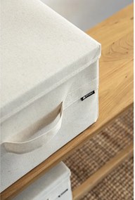 Béžový látkový úložný box s víkem 31x41x22 cm Soft Storage Medium – Bigso