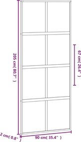 vidaXL Posuvné dveře 90 x 205 cm tvrzené sklo a hliník [155226] Barva: Černá