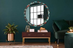 Kulaté dekorativní zrcadlo Retro květiny vzorec fi 100 cm