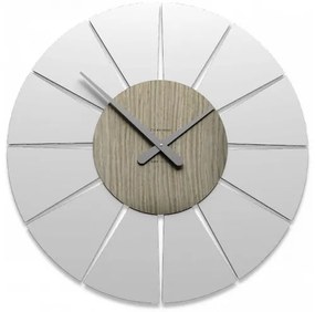 Designové hodiny 10-212 CalleaDesign Extreme M 60cm (více barevných variant) Barva béžová (nejsvětlejší)-11 - RAL1013 Dýha tmavý dub - 83