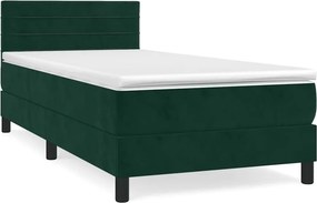 Box spring postel s matrací tmavě zelená 90x190 cm samet 3141338