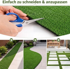 Costway 7 mm umělý trávník venkovní green s drenážním systémem v přírodním
