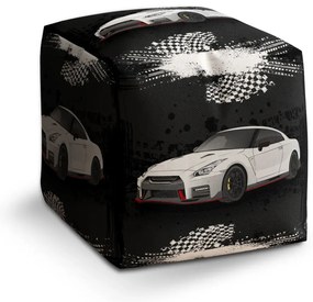 Sablio Taburet Cube Nissan GTR 35 Černý: 40x40x40 cm