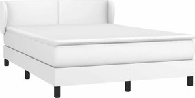 Box spring postel s matrací bílá 140 x 190 cm umělá kůže 3127188