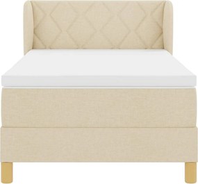 Postel s boxspringem s čelo Krémová 100 x 200 cm textil 3340267