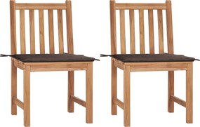 vidaXL Zahradní židle 2 ks s poduškami masivní teakové dřevo [3062924] Barva: taupe