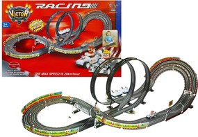 LEAN Toys Autodráha + 2 autíčka Mario RC, 452 cm, 20 km/h