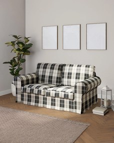 Potah na pohovku IKEA Ektorp 2-místná, nerozkládací barva černá látka pletený vzor, vzorované