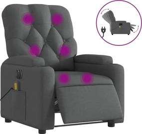 Elektrické masážní polohovací křeslo tmavě šedé textil 3204699
