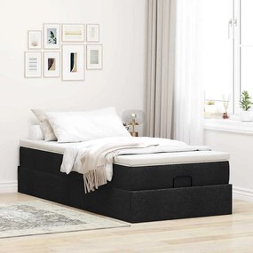 Osmanský rám postele s matrací černá 80x200cm textil 3311066