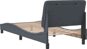 Rám postele bez matrace tmavě šedá 90 x 190 cm samet 3207894