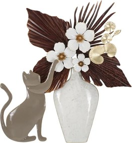 Nástěnná kovová dekorace Cat 54,6 cm vícebarevná