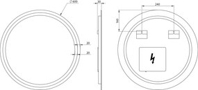 Sapho NYX kulaté zrcadlo s LED osvětlením o 60 cm NY600