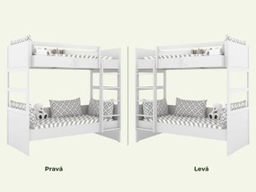 Bílá patrová postel se dvěma lůžky SIMONE se žebříkem a policí 90x200 cm Zvolte šuplík: Úložný šuplík