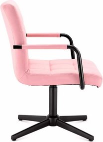 LuxuryForm DESIGN Otočná židle VERONA BLACK na černém kříži - růžová